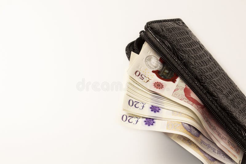 An Open Wallet with British Pounds Peeki Editorial Image - Image of ...
