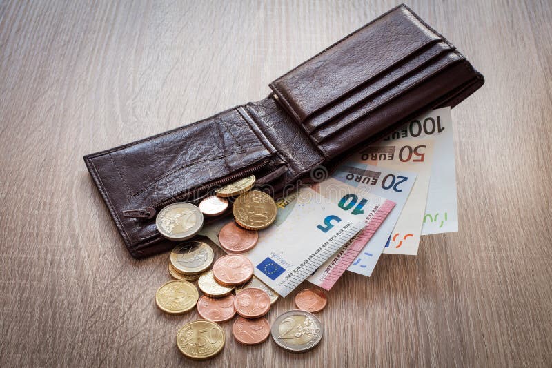 Open Wallet with Euro Currency Stock Photo - Image of economy, finance ...