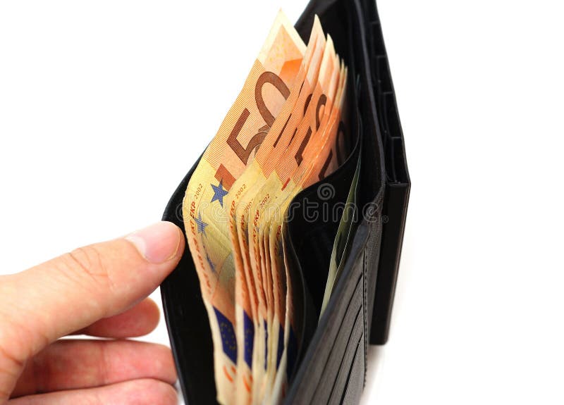 Open Wallet Full of Euro Cash Stock Image - Image of concept, business ...