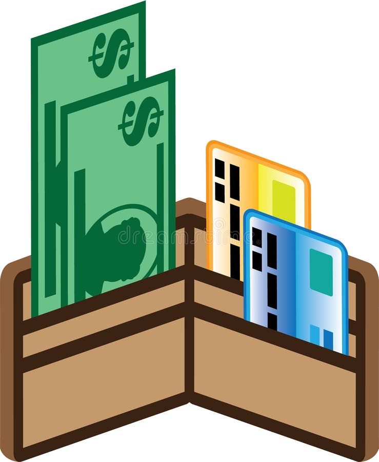 Open Wallet Icon Bills and Cards Vector Stock Vector - Illustration of ...