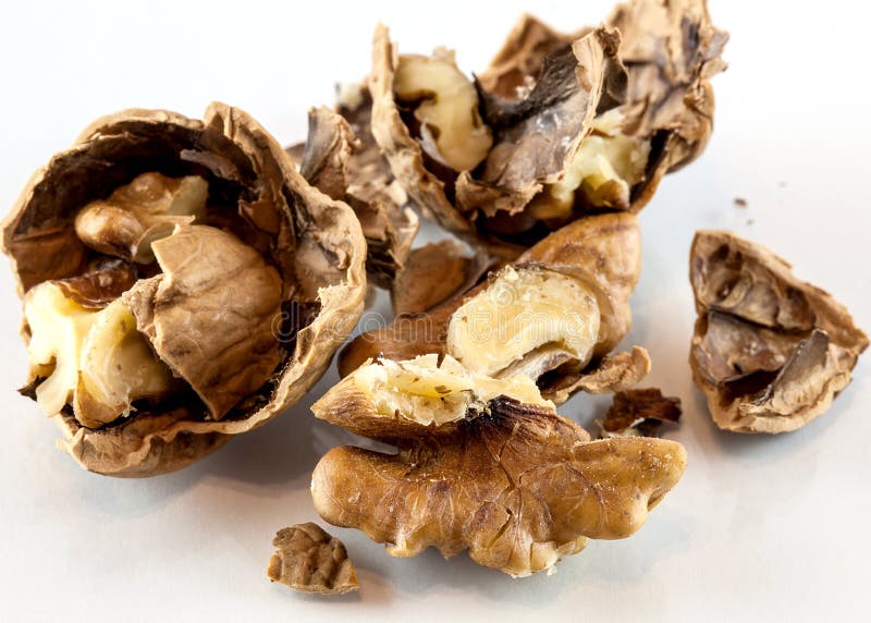 Closeup Of Walnut Cracked Open Stock Photo - Image of shell, natural ...