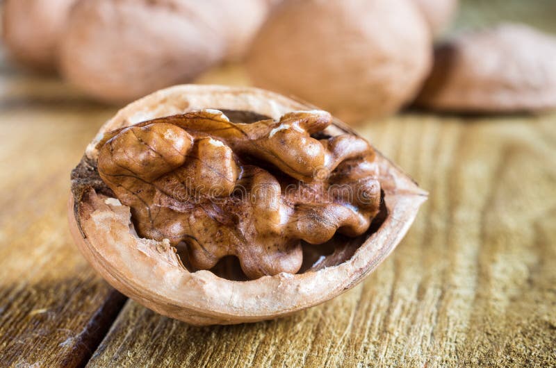 Open Walnut, Grain of Walnut Stock Image - Image of nutshell, nature ...