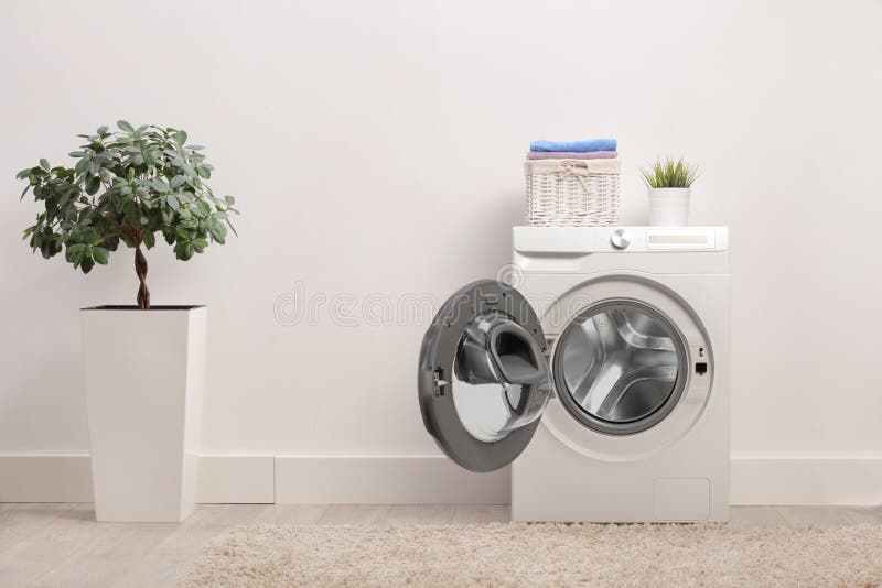 Open Washing Machine with Clothes Stock Image - Image of open ...