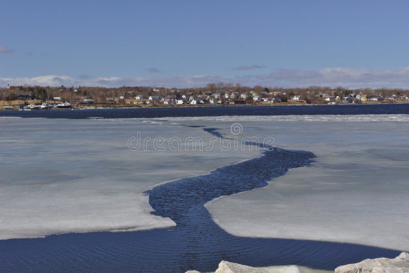 Open water in harbor editorial stock photo. Image of break - 143346833
