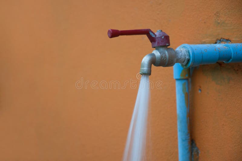 Open the water tap stock photo. Image of tube, pipe, water - 49639704