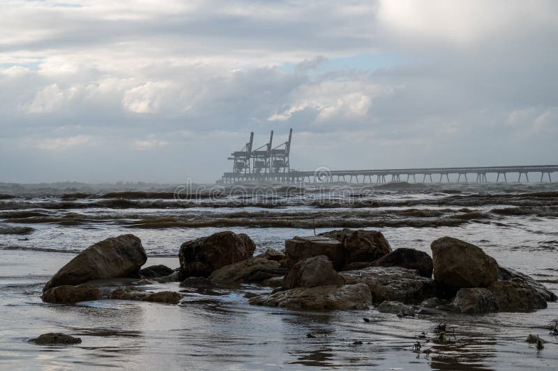 Open Water Terminal at Sea with Cranes for Unloading and Loading Large ...