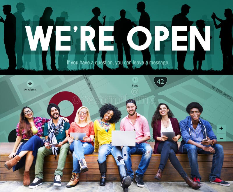 We are Open Welcome Welcoming Available Business Concept Stock Photo ...