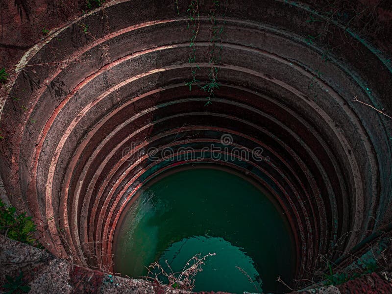 Open well with large rings stock photo. Image of water - 209449302