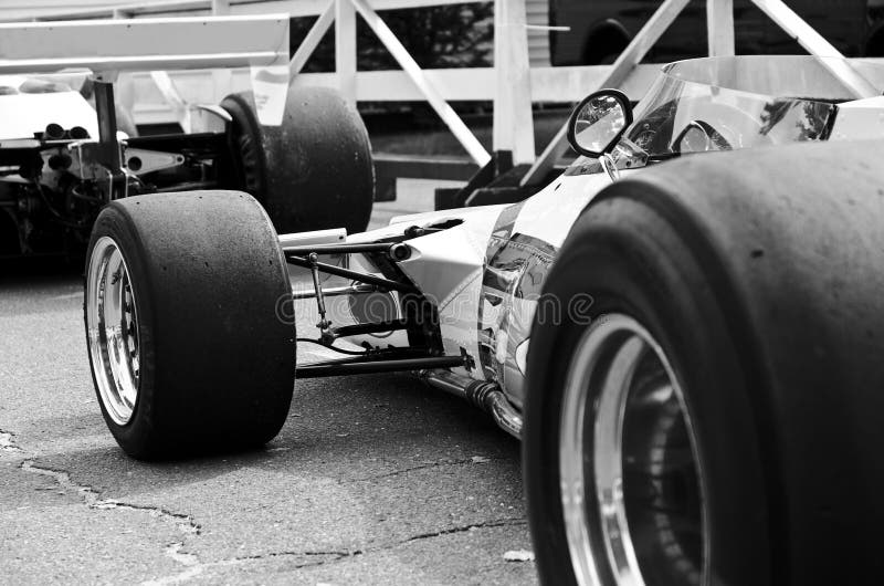 Open Wheel Race Car Black and White Stock Image - Image of speed, white ...