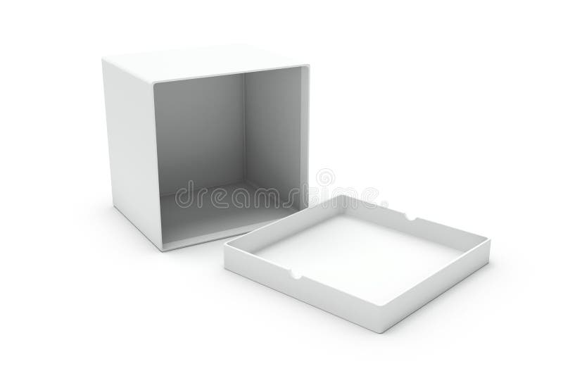 Open White Blank Box on One Side Stock Illustration - Illustration of ...