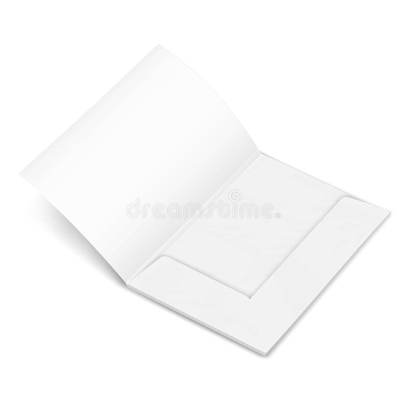 Open White Blank Paper File Folder. Realistic Vector Mockup. Document ...