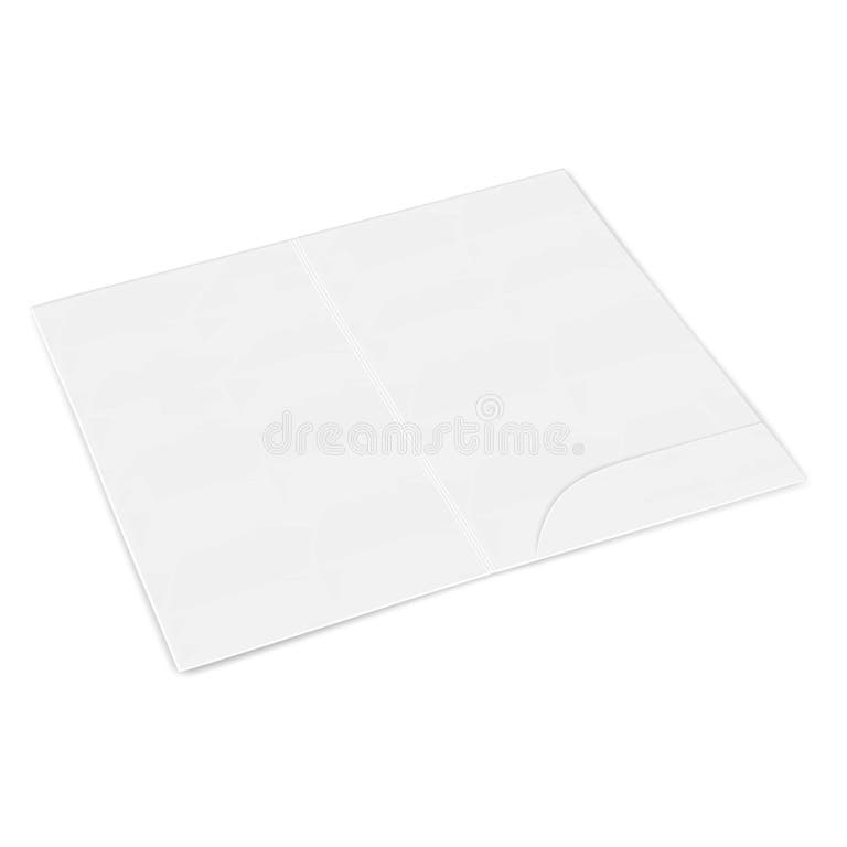 Open White Blank Paper File Folder. Realistic Vector Mockup. Document ...