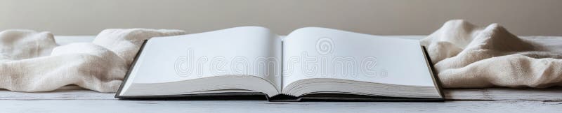 Open White Book with Blank Pages for Reading or Journaling on a Cozy ...