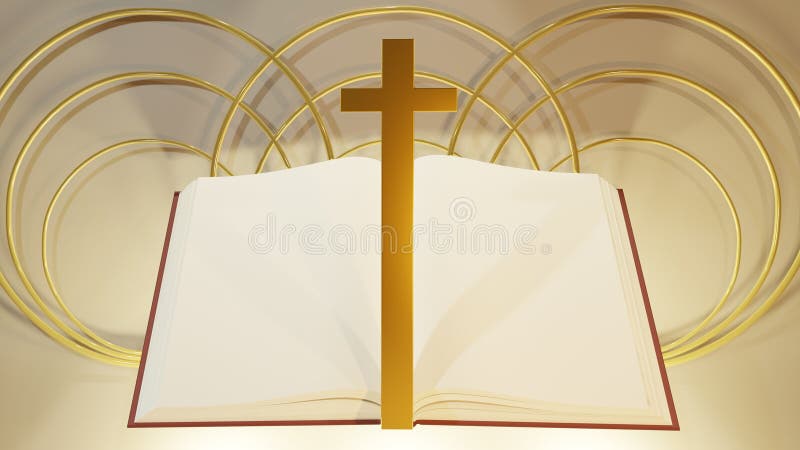 Open White Book with a Christian Cross Stock Photo - Image of ...