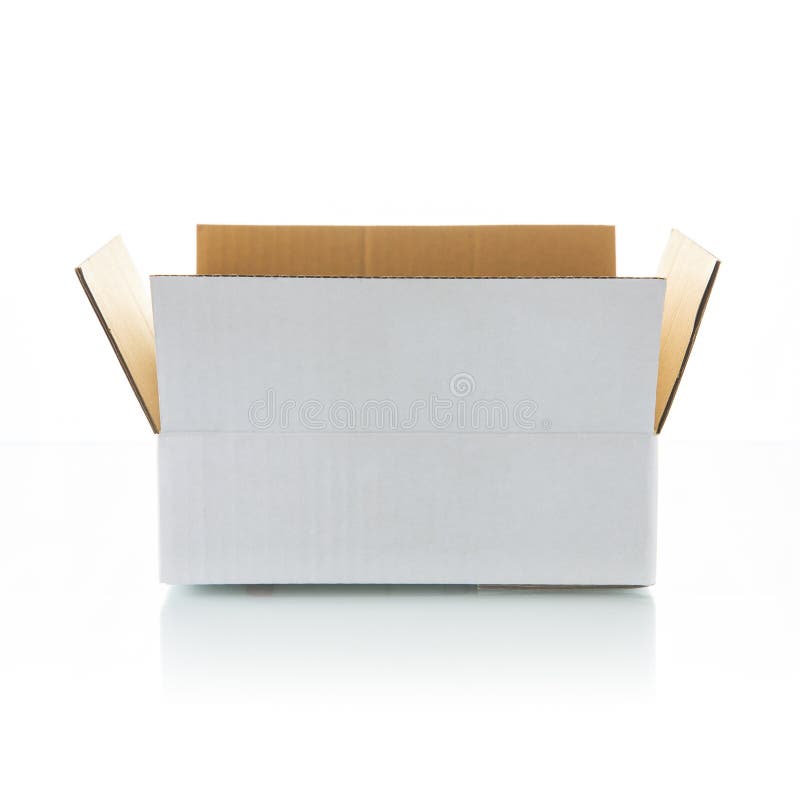 Blank White Carboard Box Opened Isolated Stock Photo - Image of post ...
