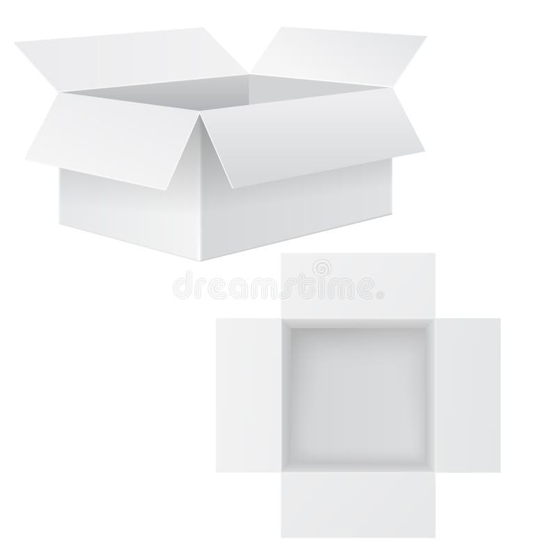 Open white box mockup stock vector. Illustration of storage - 126994914