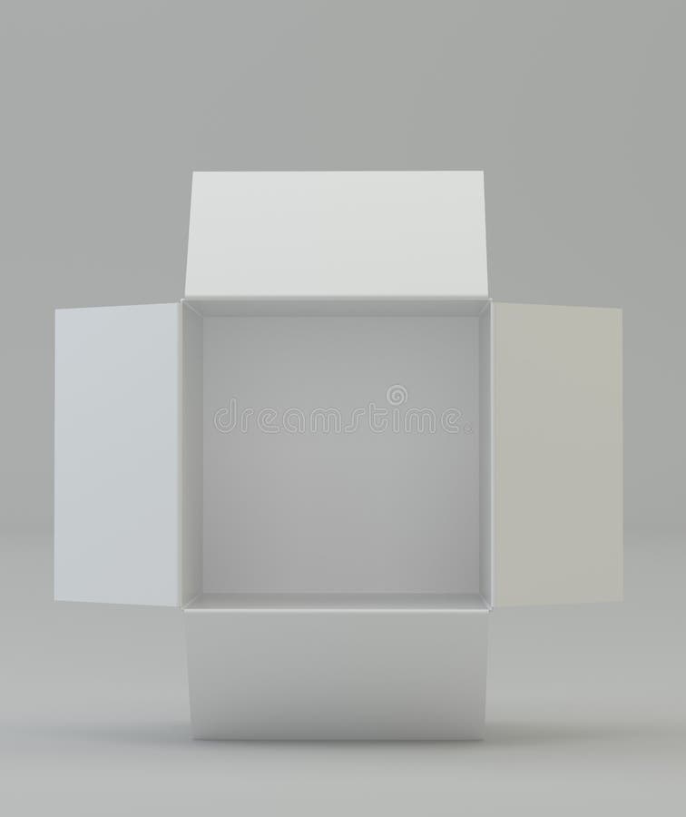 Open white box. Top view. stock image. Image of packaging - 86005527