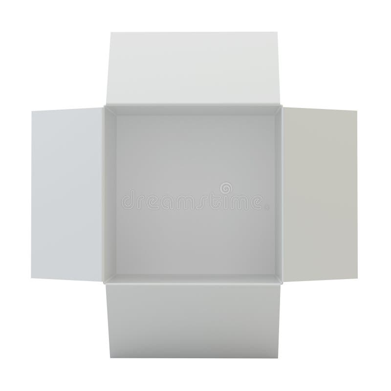 Box, Top View Open Plain Brown Blank Empty Cardboard Box Isolated on ...