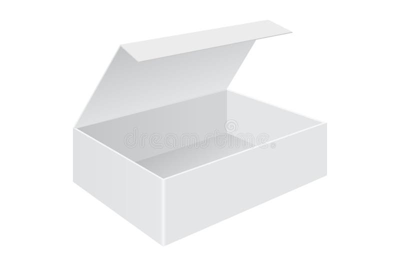 Open white box mockup stock vector. Illustration of storage - 126994914