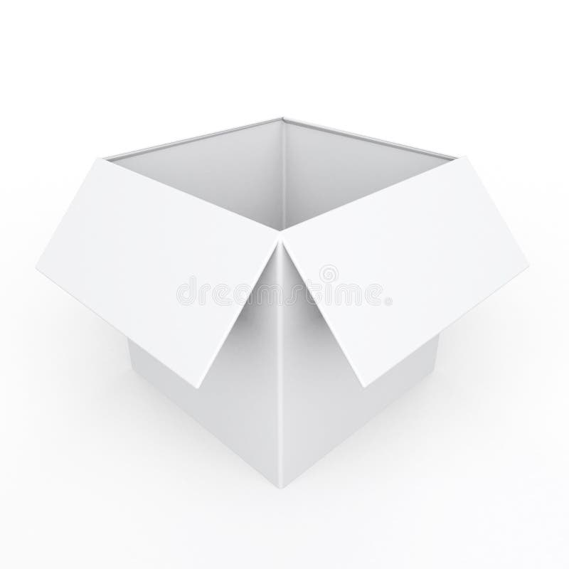 Open White Box on a White Background Stock Illustration - Illustration ...