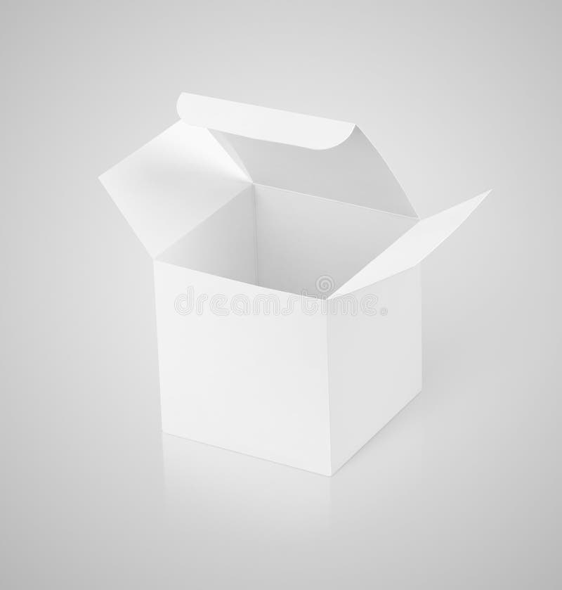 Open White Blank Carton Pizza Box Stock Image - Image of package ...