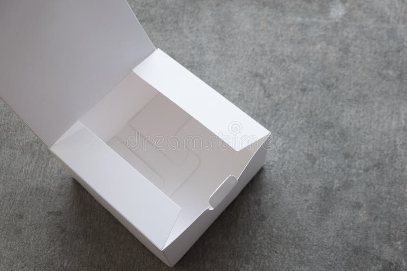 Open white cardboard box stock image. Image of open - 129746555