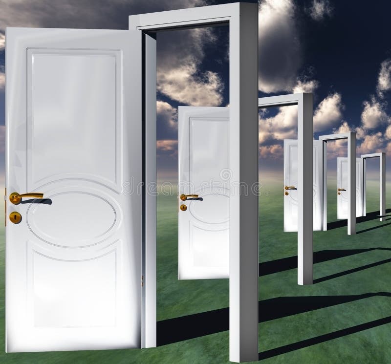 Open Many Doors Sky Clouds Stock Illustrations – 22 Open Many Doors Sky ...