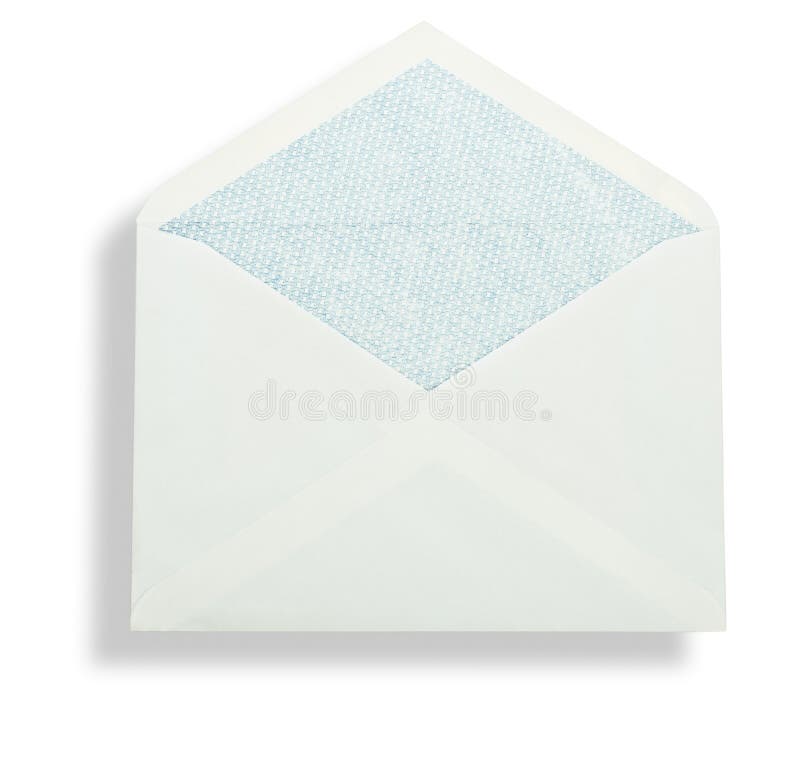 Open white envelope stock image. Image of single, open - 13487805
