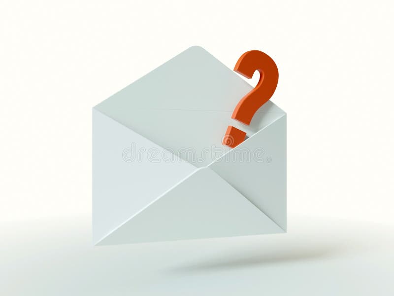 An Open White Envelope with a Question Mark Inside. Stock Illustration ...