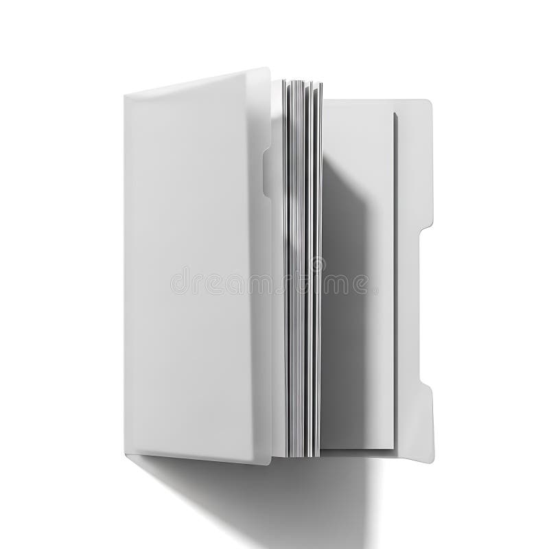 Open White File Folder with Documents for Organization and Presentation ...