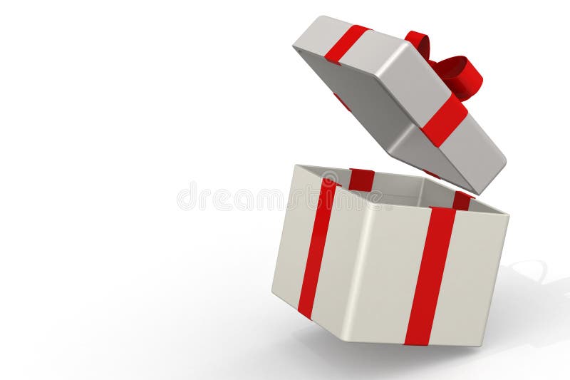Open Gift Box with Lucky Draw Word Stock Illustration - Illustration of ...