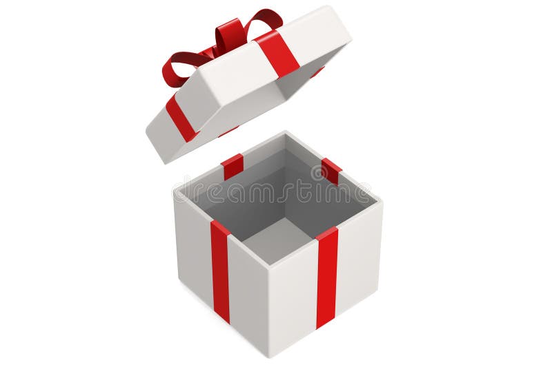 Open Gift Box with Lucky Draw Word Stock Illustration - Illustration of ...