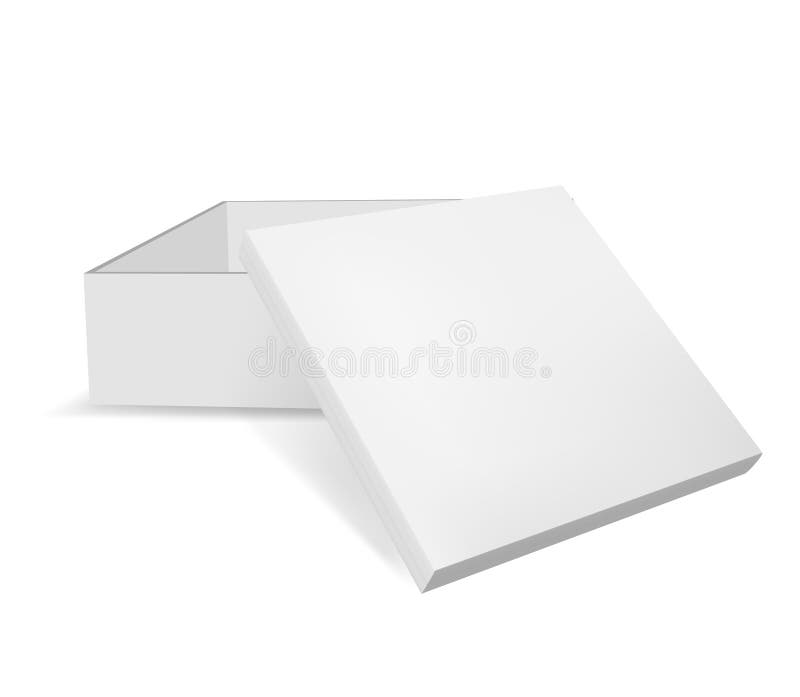 Open White Gift Box with Lid Stock Vector - Illustration of beautiful ...
