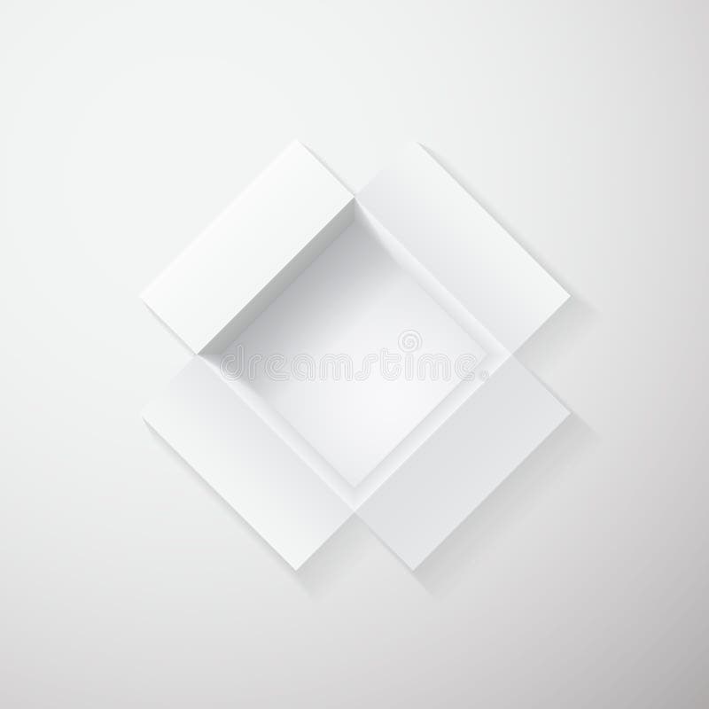 Open White Gift Box Top View. Vector Illustration Stock Vector ...