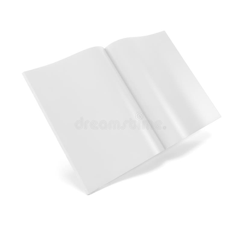 Open White Journal, Magazine with Blank Pages. Stock Image - Image of ...