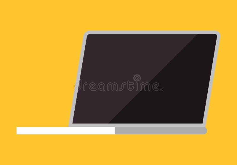 Open White Laptop with Black Screen Isolated. Modern Notebook Pc Stock ...