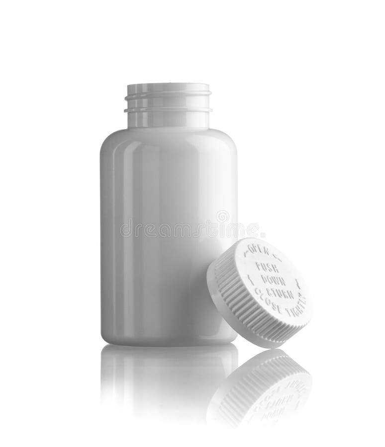 Open white medicine bottle stock photo. Image of medicine - 8998716