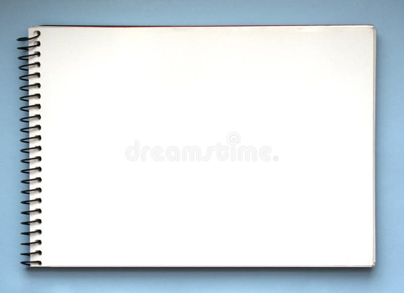 Open Notebook With Brush On A Blue Background. Black Paint Stock Image ...