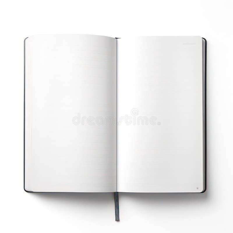 Open White Notebook Isolated on White Created with Generative AI. Empty ...