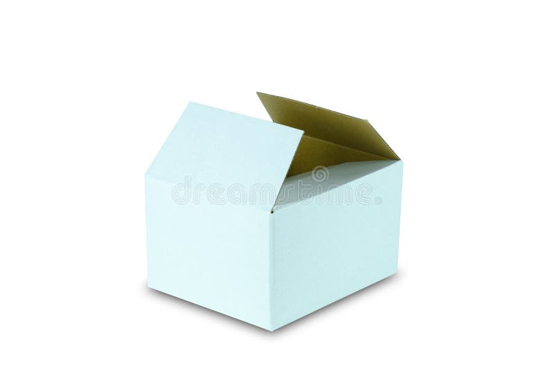 Open White Paper Box on White Background Stock Photo - Image of storage ...