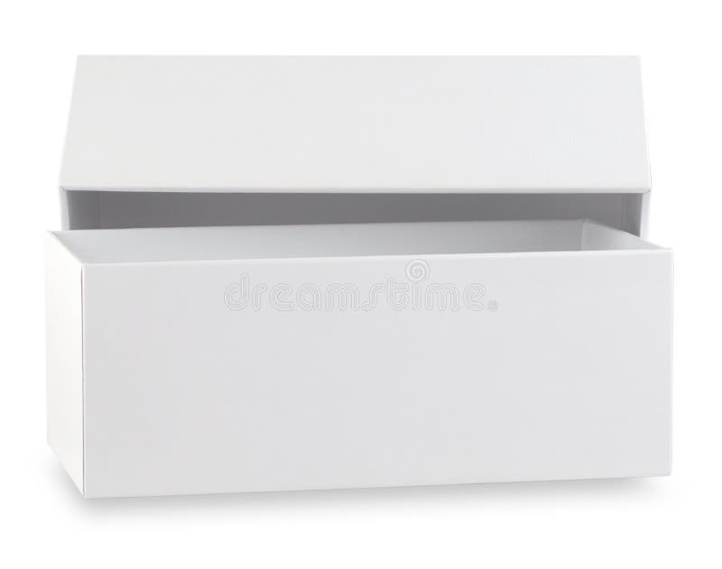 White Rectangular Box Shot at an Angle Stock Image - Image of white ...