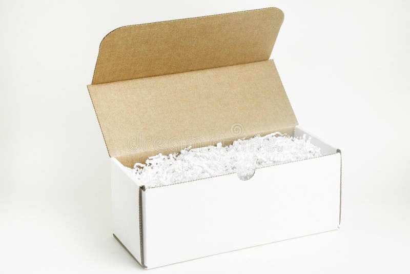 Open White Rectangular Cardboard Packaging Box Stock Image - Image of ...