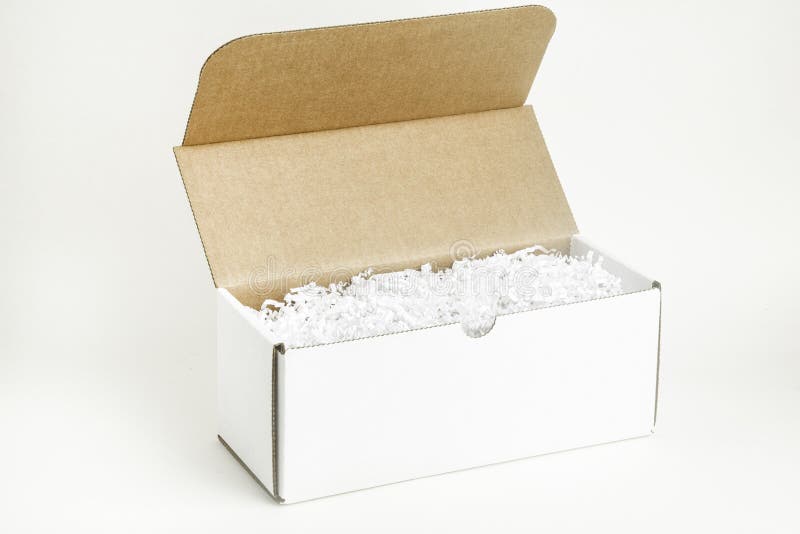 Open White Rectangular Cardboard Packaging Box Stock Image - Image of ...