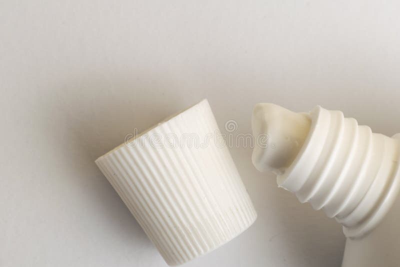 Open White Toothpaste Canister Stock Photo - Image of medicine ...