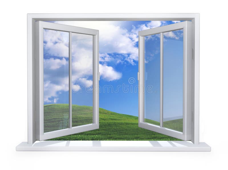 Open white window stock photo. Image of field, dream, feel - 8347006