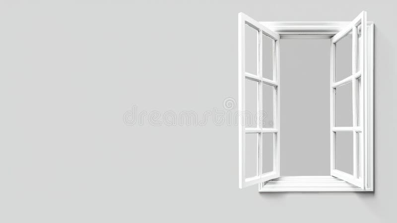 An Open White Window with Multiple Panes. Stock Photo - Image of ...