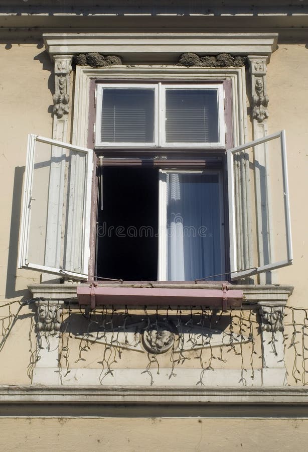 Open window stock image. Image of detail, urban, faacde - 1492155