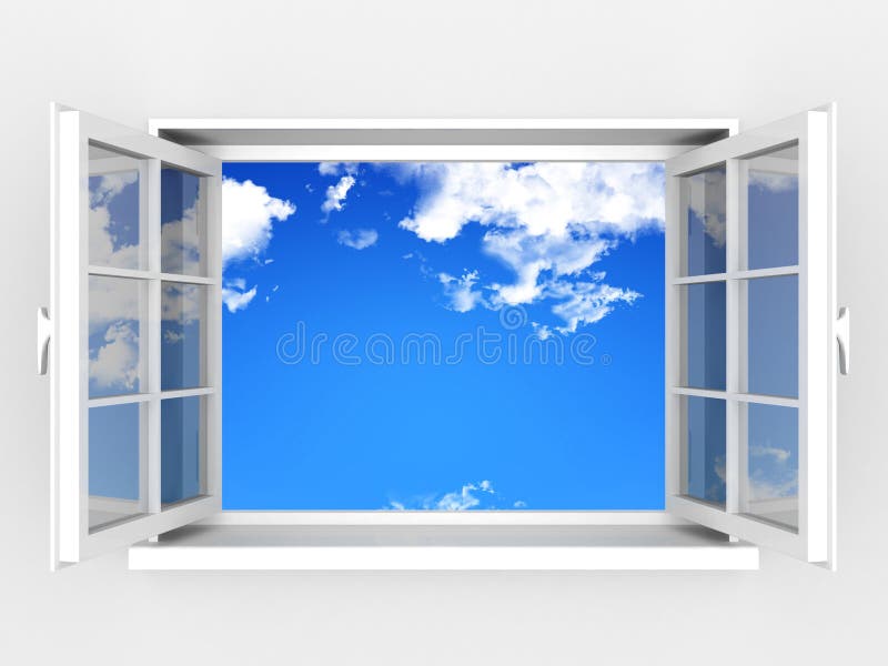 Modern White Pvc Window with View of Blue Sky Stock Photo - Image of ...