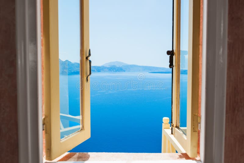 Open Window with Beautiful Sea View. Stock Photo - Image of outdoor ...