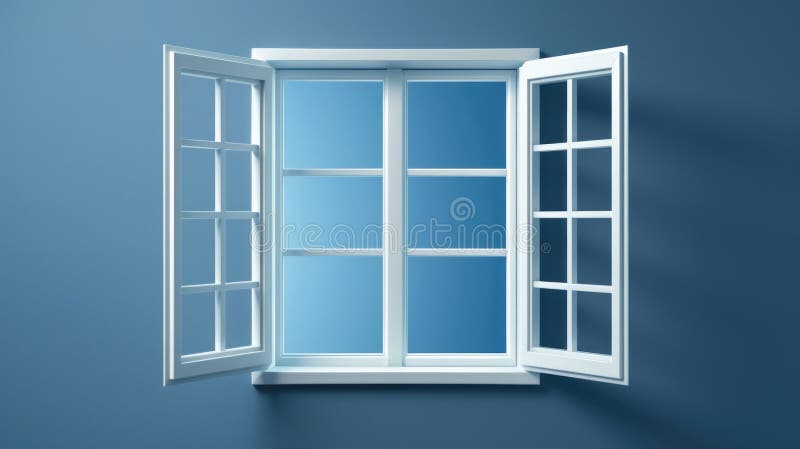 Open Window with Blue Sky View, Perfect for Architecture or Interior ...